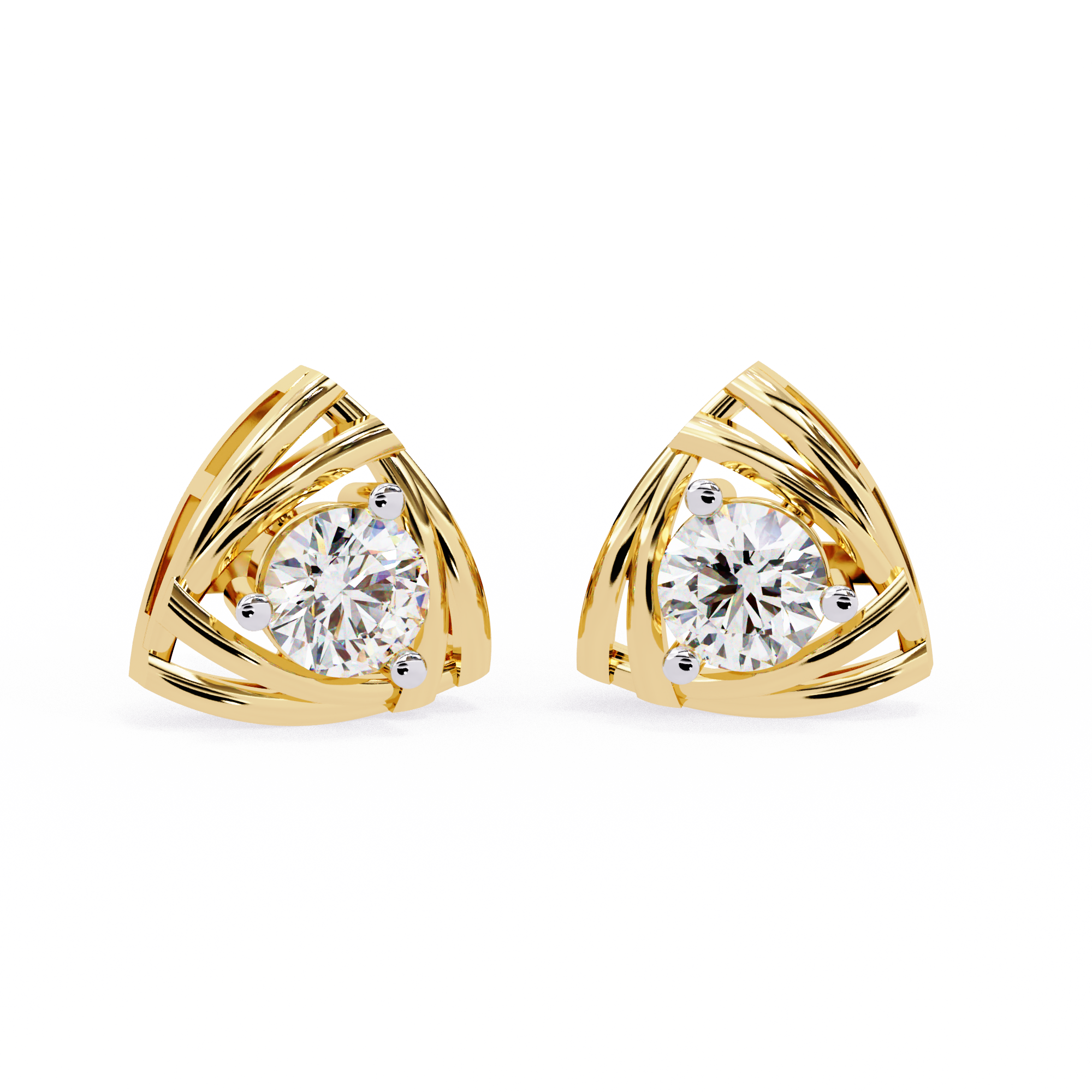Modern Trillion Frame Lab-Grown Diamond Stud Earrings – Shop QSE
